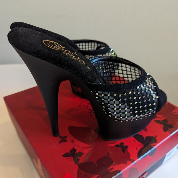Pleaser | Shoes | Pleasers Delight 6 Black And Sparkle Sandal 6 Heel ...